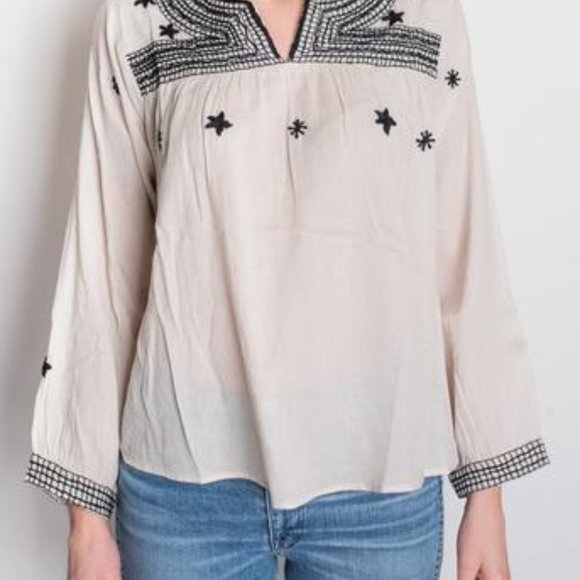 Matta | Tops | Matta Black Embroidered Top 0 Cotton | Poshmark